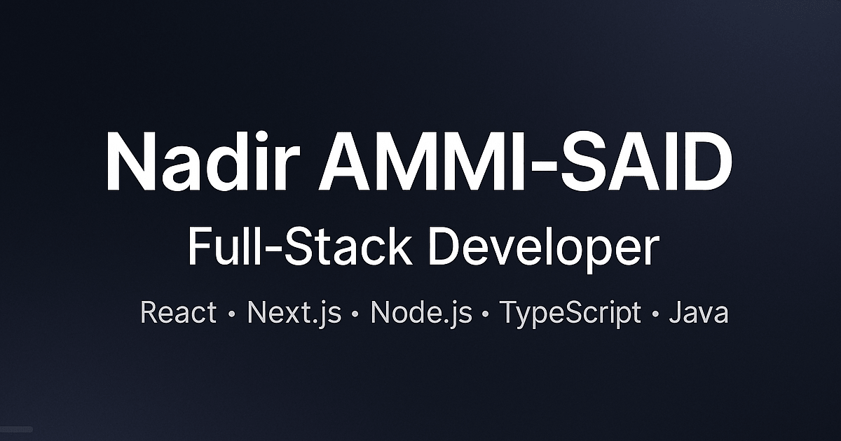 Full-Stack Developer React, Next.js & Node.js